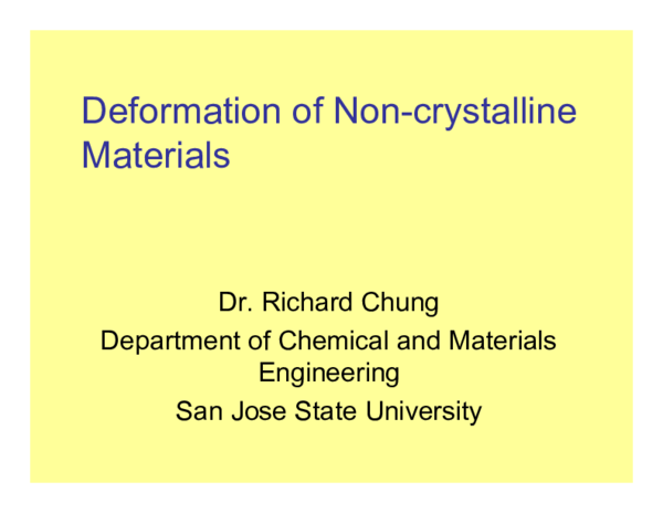 (PDF) Deformation of Non-crystalline Materials