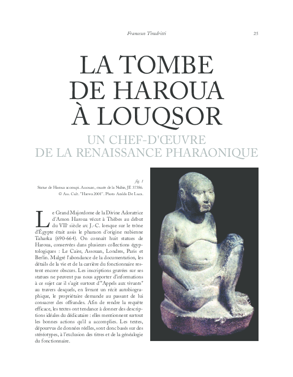 (PDF) La Tombe de Haroua à Louqsor: un Chef-d'oeuvre de la Renaissance ...