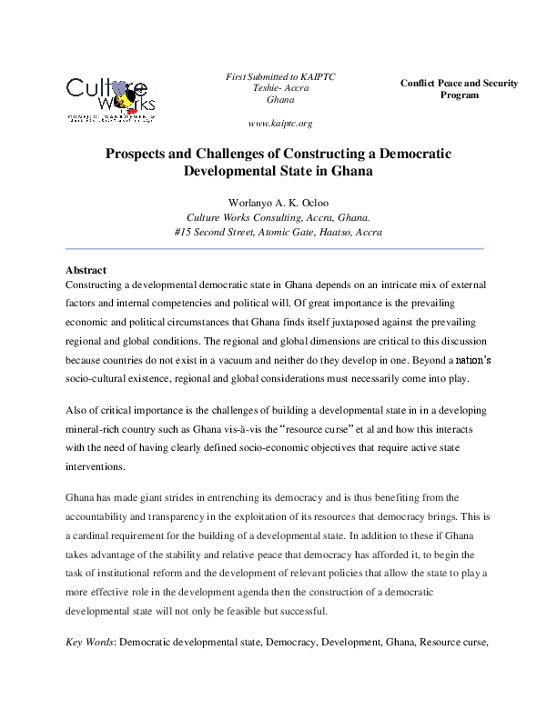 (PDF) Prospects and Challenges of Constructing a Democratic ...