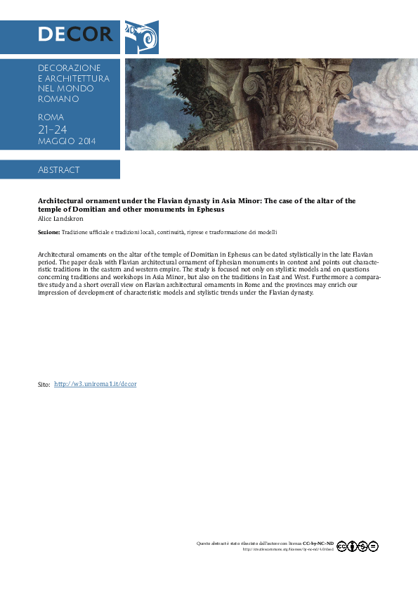 (PDF) Alice LANDSKRON: Architectural ornament under the Flavian dynasty ...