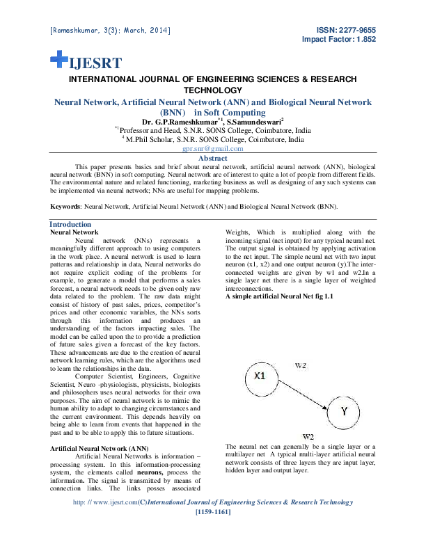 (PDF) Neural Network, Artificial Neural Network (ANN) and Biological ...