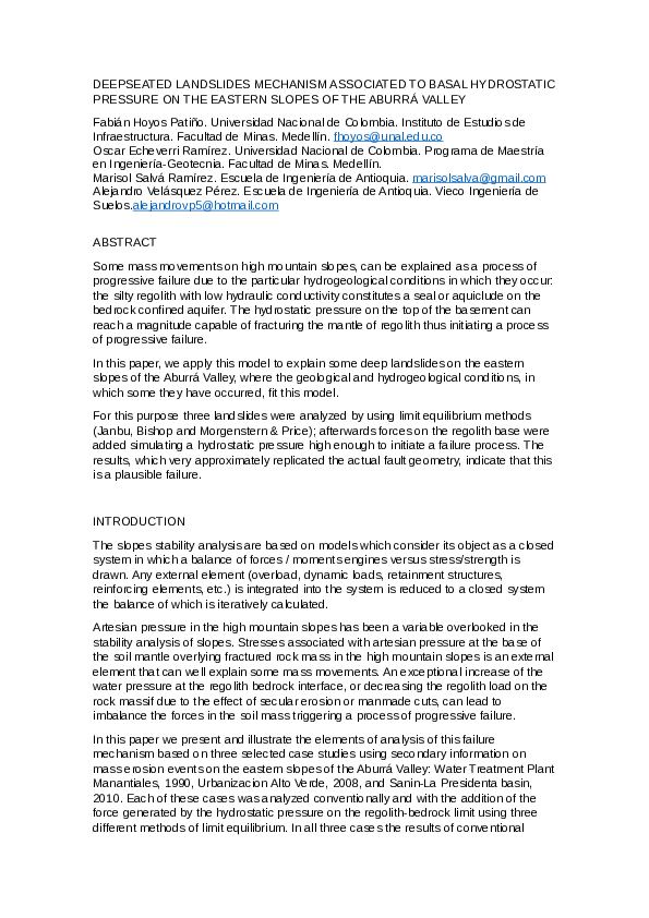 (DOC) FAILURE MECHANISM ASSOCIATED TO HIDROSTATIC UNDERPRESSURE IN DEEP ...