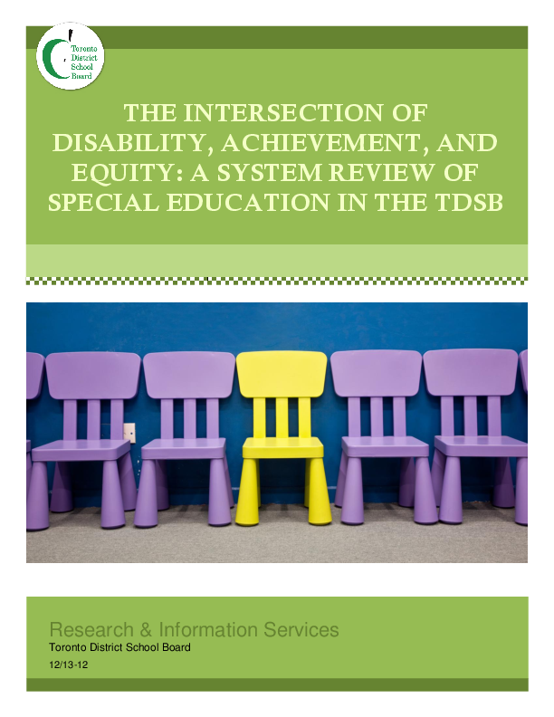 (PDF) The intersection of disability, achievement, and equity: A system ...