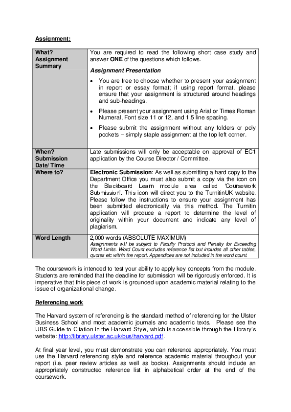 (PDF) Assignment: What? Assignment Summary