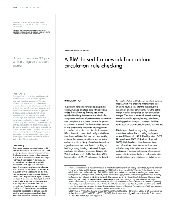 (PDF) A BIM-based framework for outdoor circulation rule checking