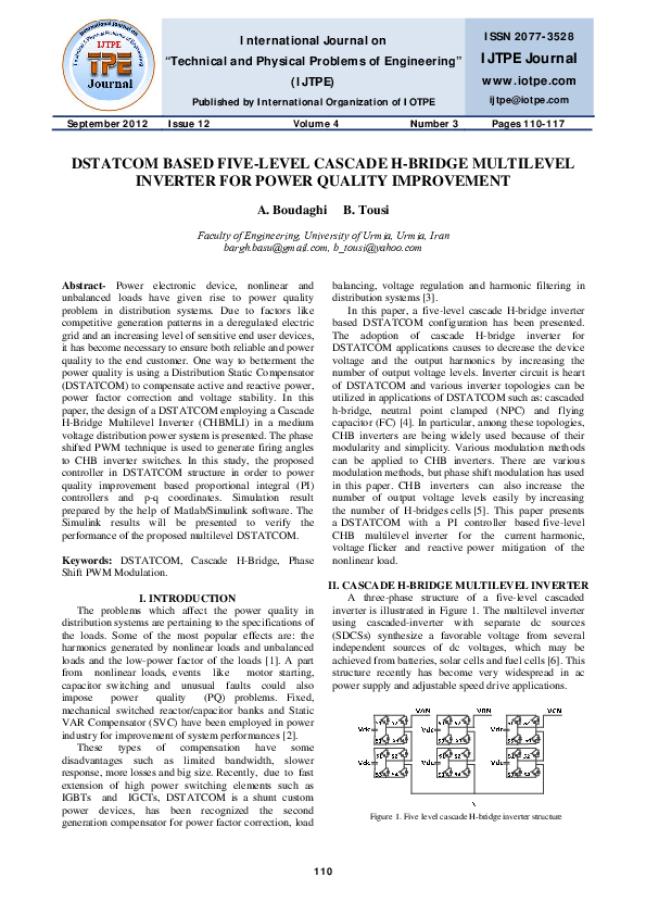 (PDF) International Journal on "Technical and Physical Problems of Engineering" (IJTPE) DSTATCOM ...