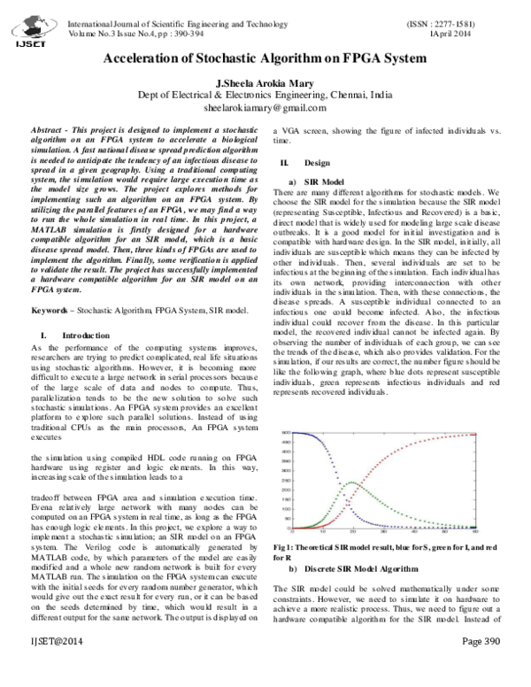 Pdf Acceleration Of Stochastic Algorithm On Fpga System