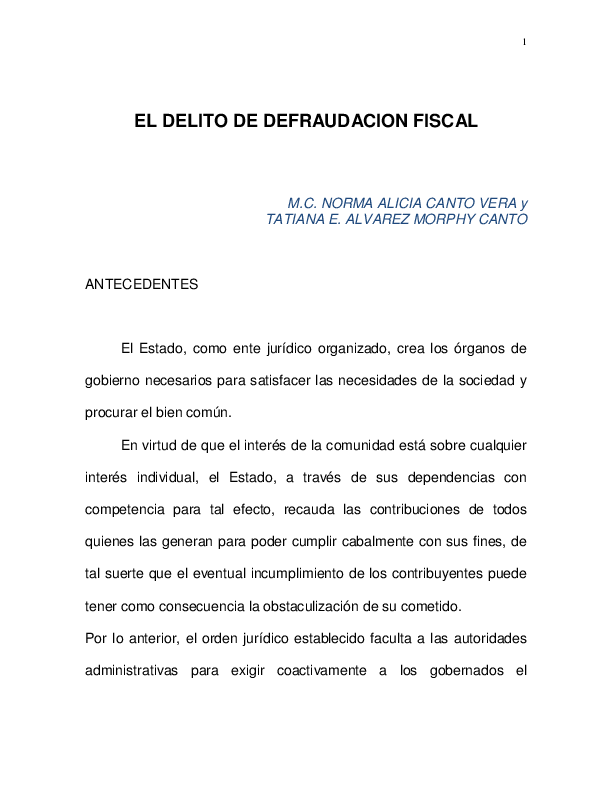 (DOC) El delito de defraudación fiscal en México
