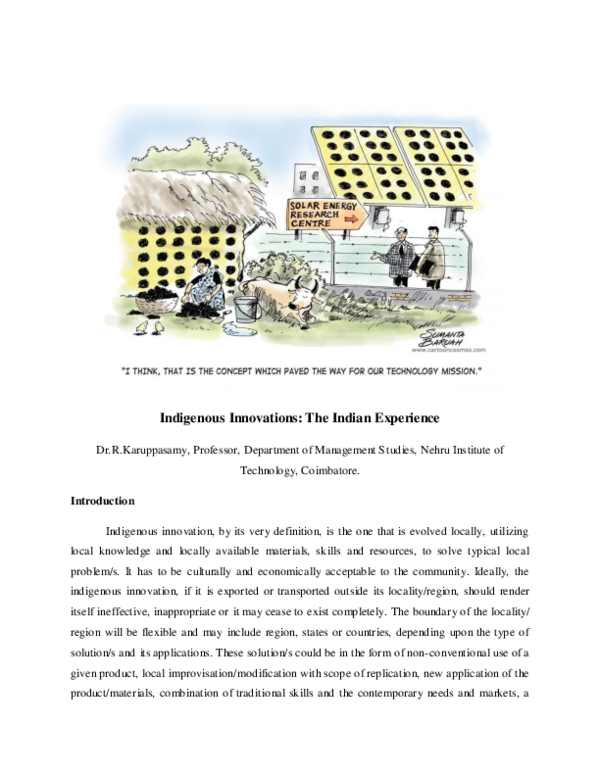 (PDF) Indigenous Innovations: The Indian Experience