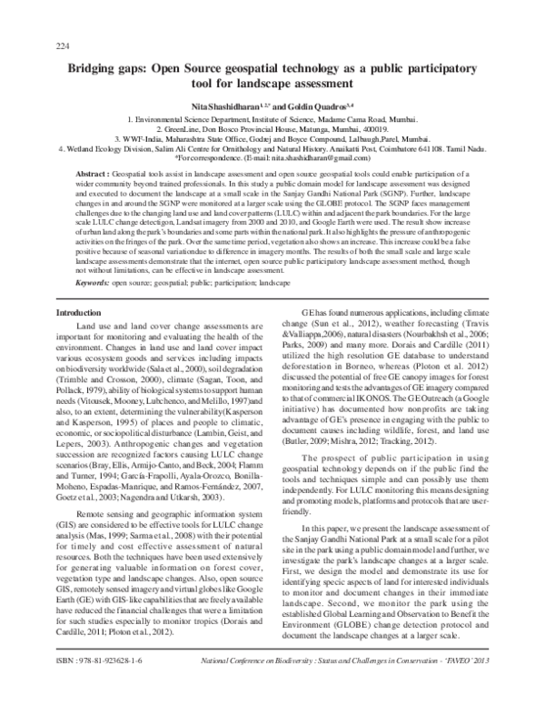 Pdf Bridging Gaps Open Source Geospatial Technology As A Public