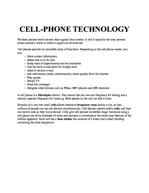 (PDF) CELL-PHONE TECHNOLOGY