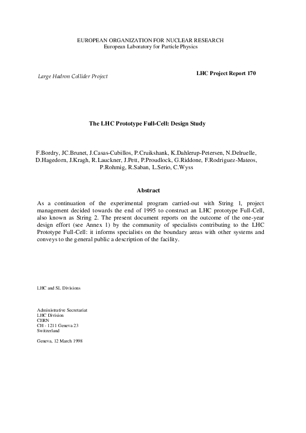 (PDF) The LHC Prototype Full-Cell:Design Study