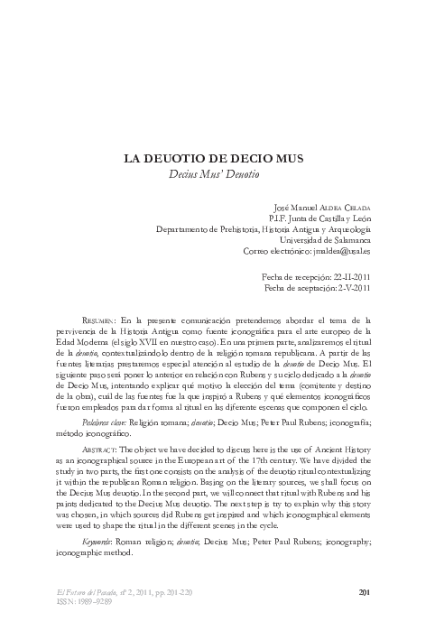 (PDF) La "deuotio" de Decio Mus