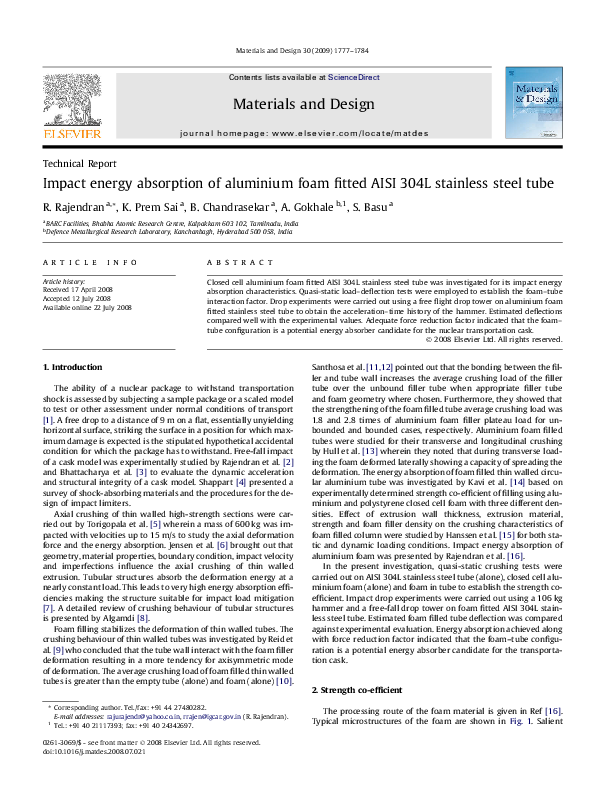 (PDF) Impact energy absorption of aluminium foam fitted AISI 304L ...
