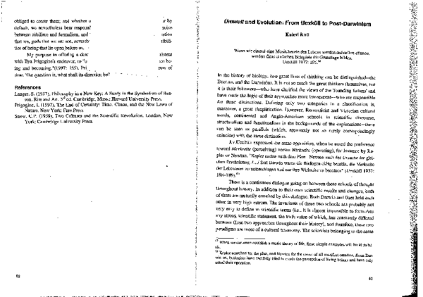(PDF) Umwelt and evolution: From Uexküll to post-Darwinism