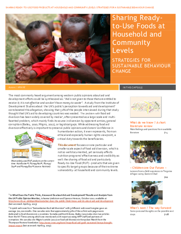 (PDF) SHARING READY-TO-USE FOOD PRODUCTS AT HOUSEHOLD AND COMMUNITY ...