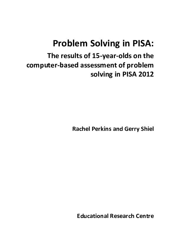 (PDF) Problem Solving in PISA: The results of 15-year-olds on the ...