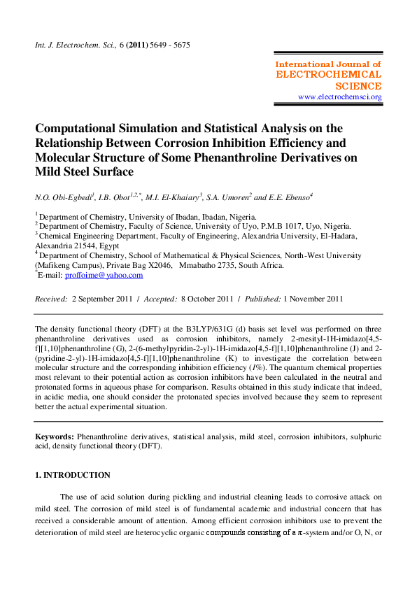 (PDF) Computational Simulation and Statistical Analysis on the Relationship Between Corrosion ...