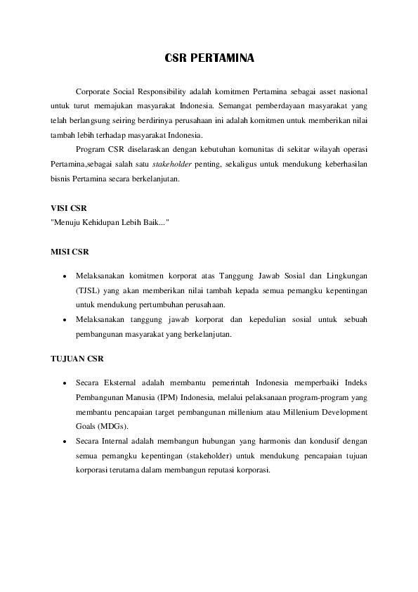 (DOC) CSR PERTAMINA