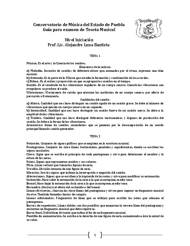 (PDF) Conservatorio de Música del Estado de Puebla Guía para examen de ...