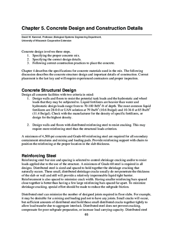Chapter 5. Concrete Design and Construction Details Concrete Structural ...
