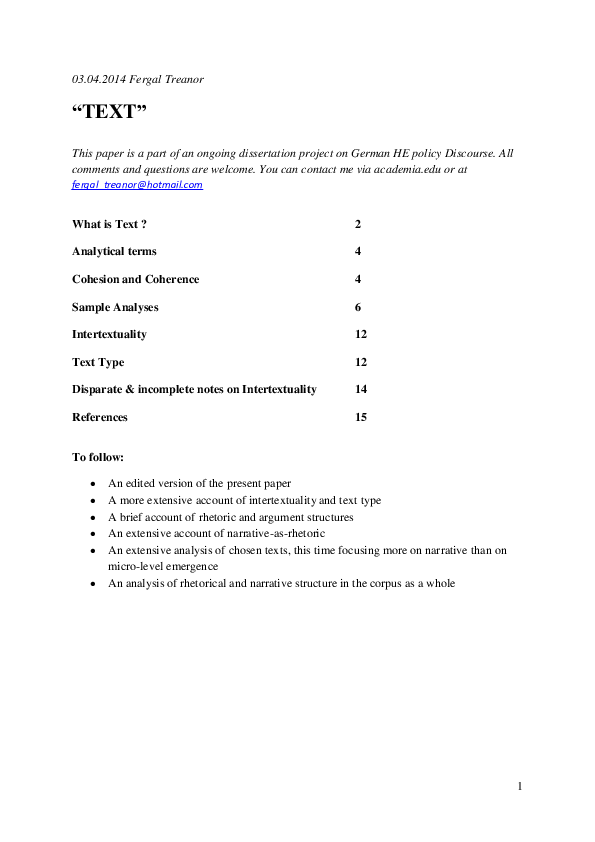 (PDF) Textual Analysis - Theory and Practice