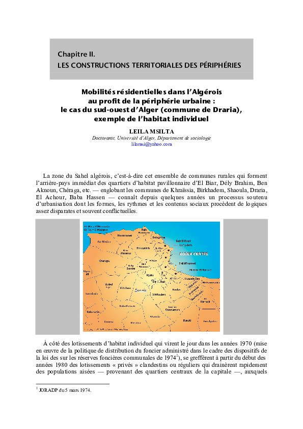 (PDF) Chapitre II. LES CONSTRUCTIONS TERRITORIALES DES PÉRIPHÉRIES