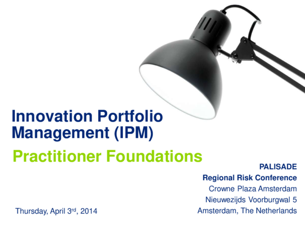 (PDF) Innovation Portfolio Management (IPM) Practitioner Foundations
