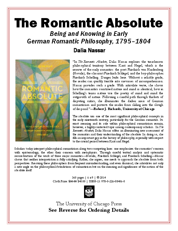(PDF) The Romantic Absolute: Being and Knowing in Early German Romantic ...