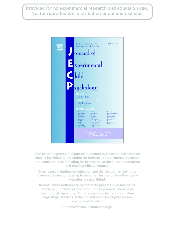 (PDF) Spontaneous focusing on numerosity as a domain-specific predictor of arithmetical skills