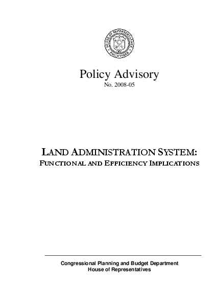 (PDF) Land Administration System: Functional and Efficiency Implications