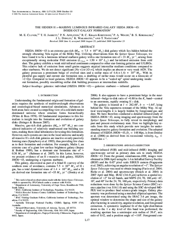 (PDF) The Hidden H i Massive Luminous Infrared Galaxy HIZOA J0836-43 ...