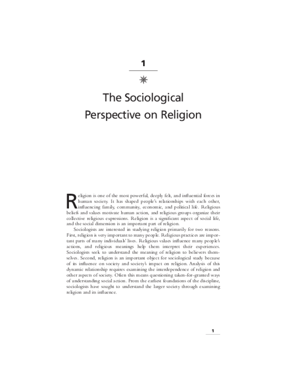 (PDF) SOCIOLOGY VIEW ON RELIGION