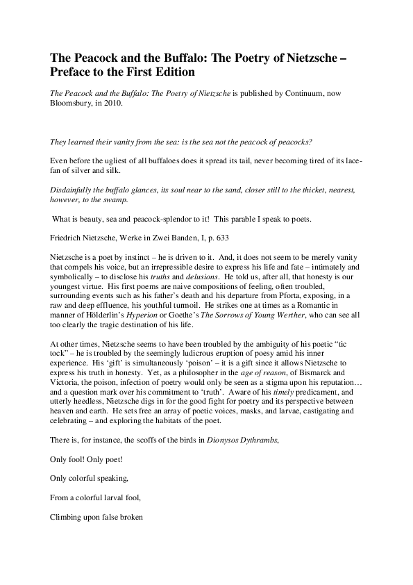 (PDF) First and Second Prefaces: The Peacock and the Buffalo: The ...