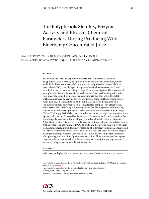 (PDF) Th e Polyphenols Stability, Enzyme Activity and PhysicoChemical ...