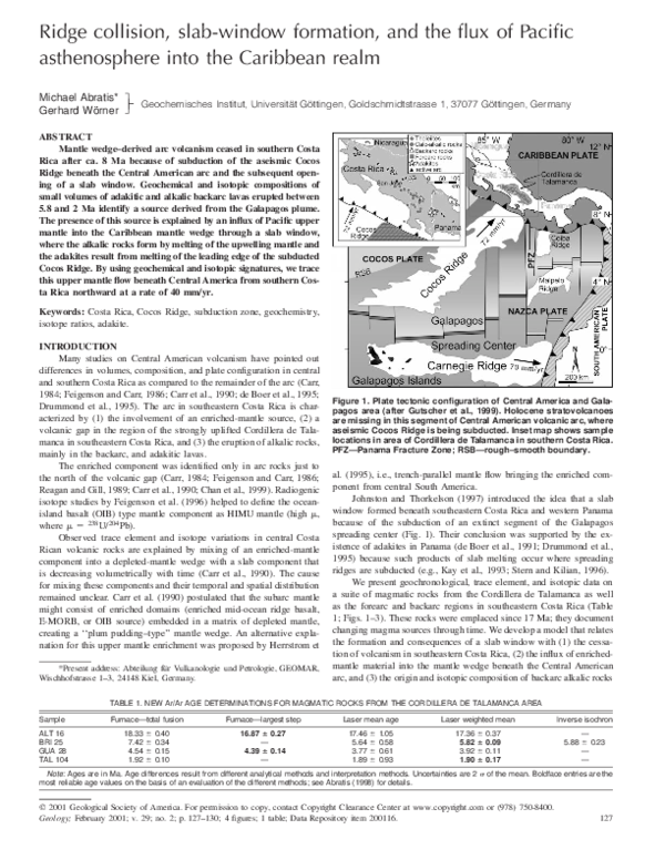 Ridge collision, slab-window formation, and the flux of Pacific ...