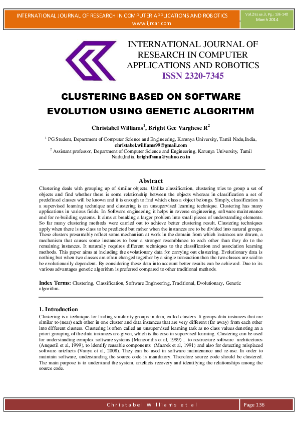 Clustering Based On Software Evolution Using Genetic Algorithm 8802