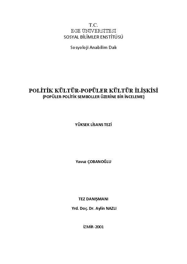 (DOC) POLİTİK KÜLTÜR-POPÜLER KÜLTÜR İLİŞKİSİ (POPÜLER-POLİTİK SEMBOLLER ...