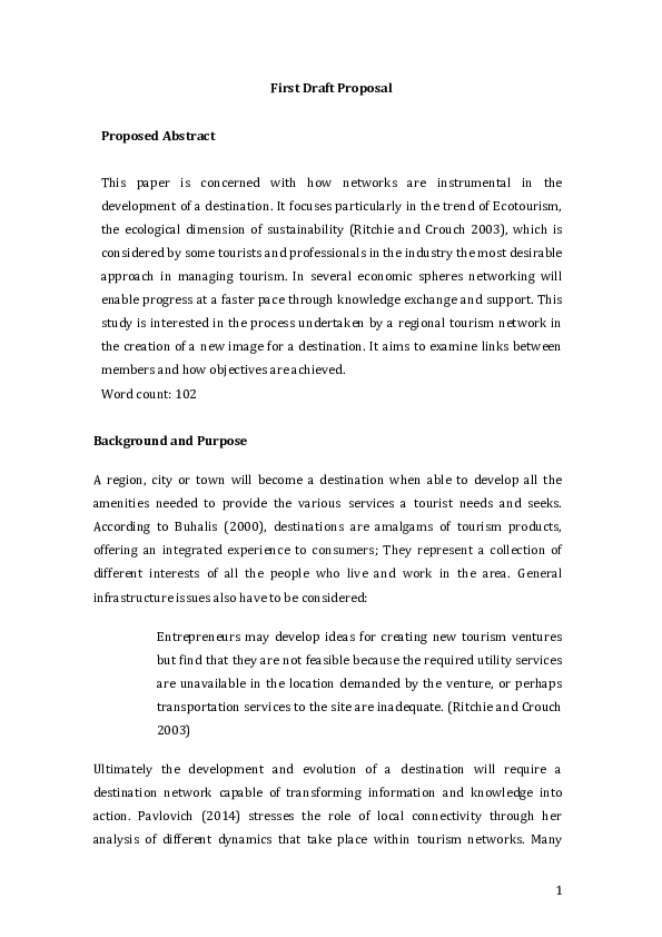 (DOC) First Draft Proposal