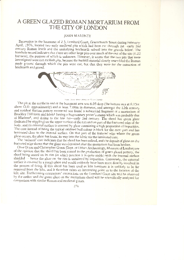 (PDF) Trans. L.M.A.S XXVIII, Vol. 28, 1977 ~ A green glazed Roman ...