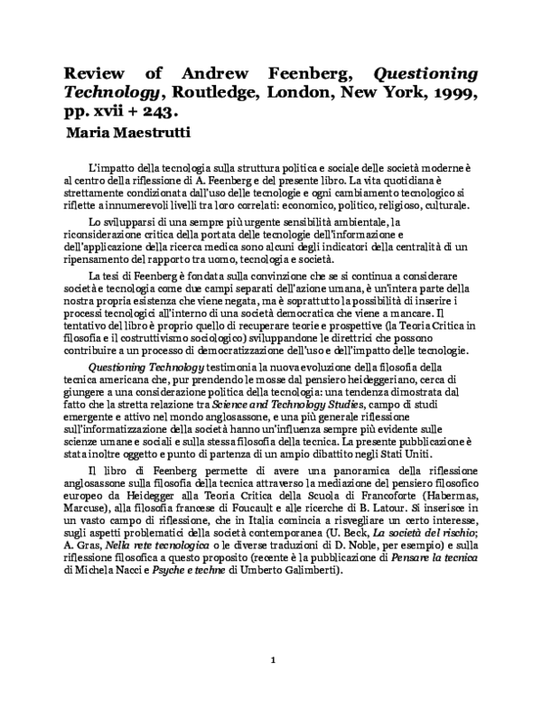 (PDF) Review of Questioning Technology Marina Maestrutti (Italian ...