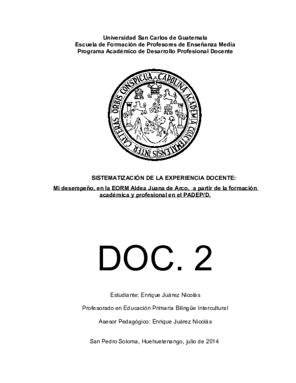 (DOC) ESQUEMA PARA VASEAR