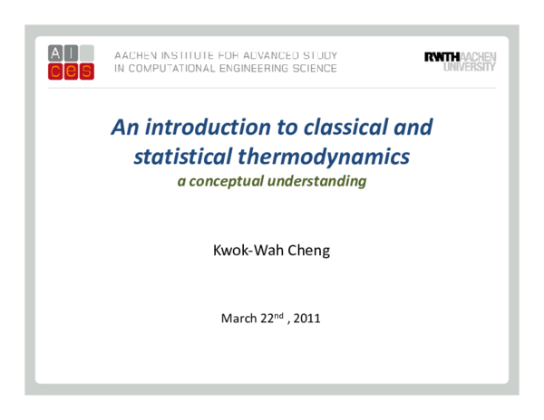 (PDF) An introduction to classical and statistical thermodynamics a conceptual understanding