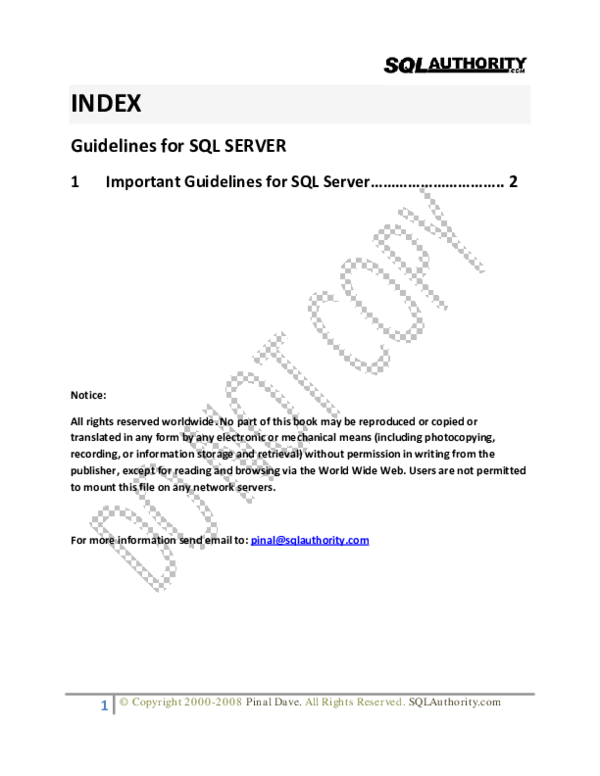 Pdf Sqlserver Guide Lines