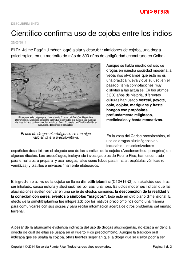 (PDF) 2014- Científico confirma uso de cojoba entre los indios ...