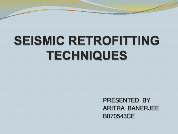 (PDF) SEISMIC RETROFITTING TECHNIQUES