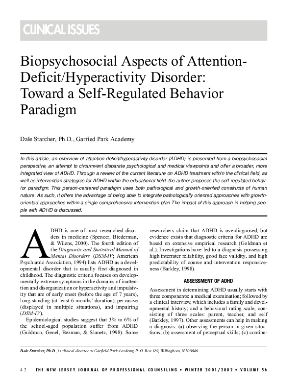 (PDF) Biopsychosocial Aspects of Attention Deficit/Hyperactivity ...