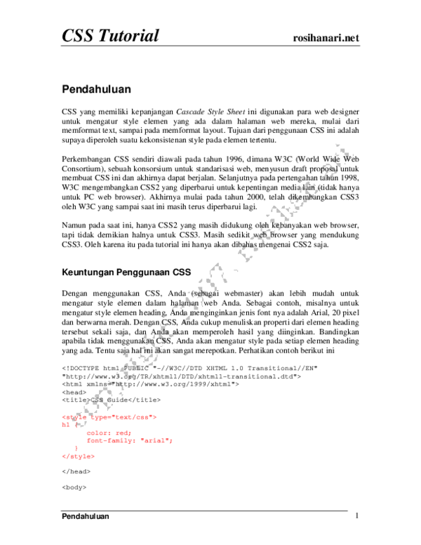 (PDF) CSS Tutorial