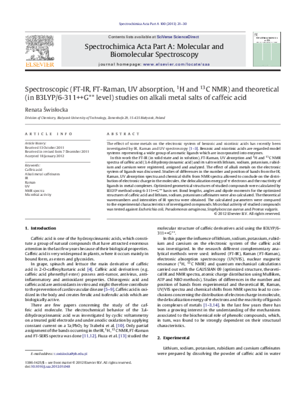 (PDF) Spectroscopic (FT-IR, FT-Raman, UV absorption, 1H and 13C NMR) and theoretical (in B3LYP/6 ...