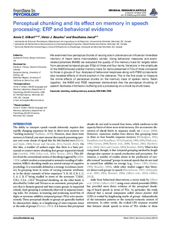 Psychologie De La Méthode De Chunking